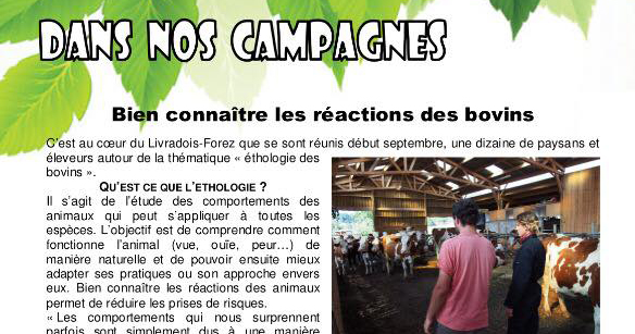 Comportement et Education des Bovins - Etho-Diversité